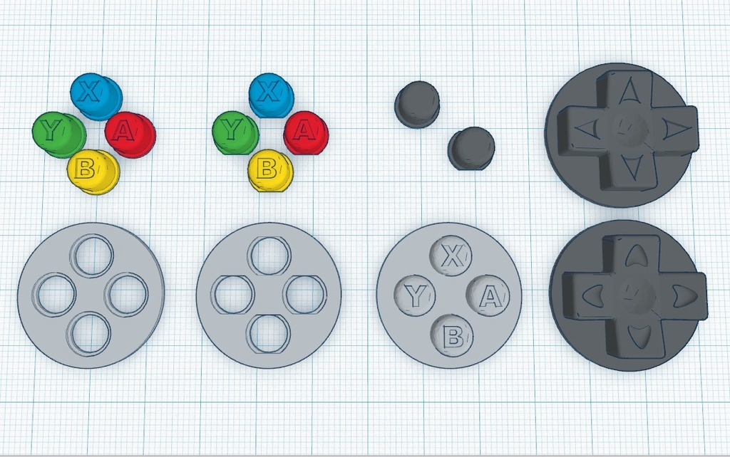PiGRRL 2 Enhanced Buttons (ABXY/Action, D Pad - 3D Printable Model on ...