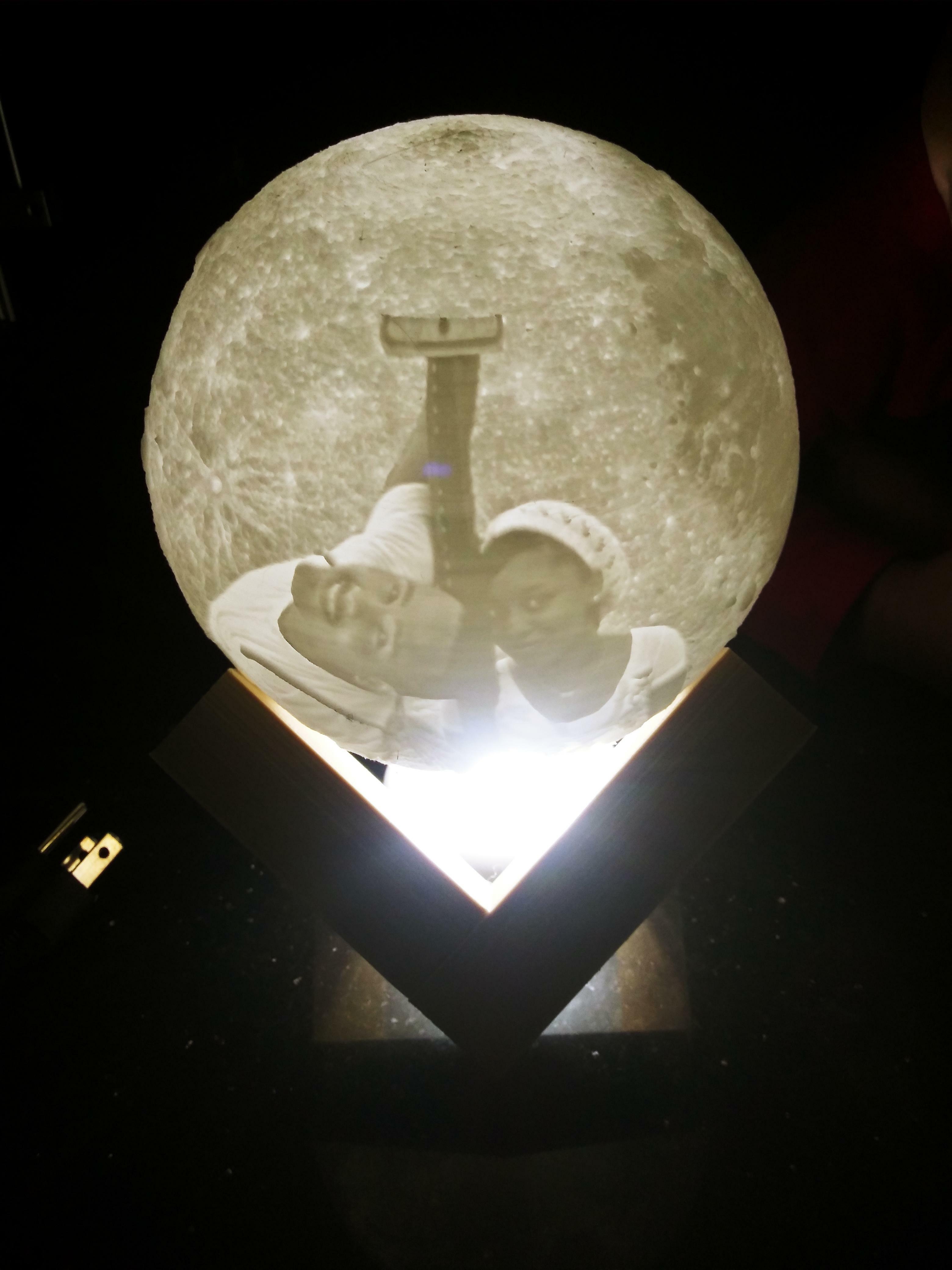 Buy 3D Printed Custom Moon Lithophane online for $52.00